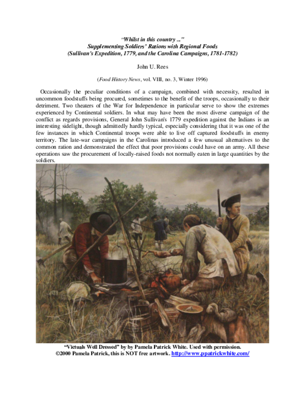 (PDF) "Whilst in this country ...": Supplementing Soldiers’ Rations ...