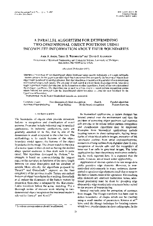 (PDF) A parallel algorithm for determining two-dimensional object positions using incomplete ...