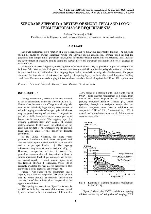 (PDF) SUBGRADE SUPPORT: A REVIEW OF SHORT-TERM AND LONG-TERM ...