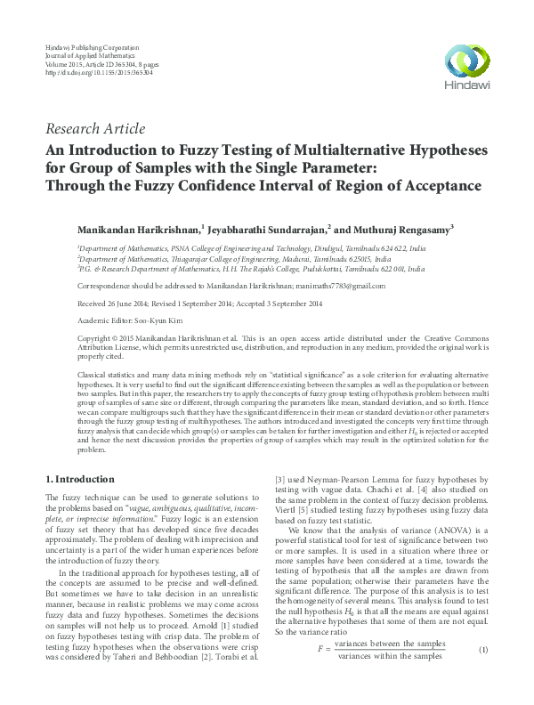 Pdf An Introduction To Fuzzy Testing Of Multialternative Hypotheses
