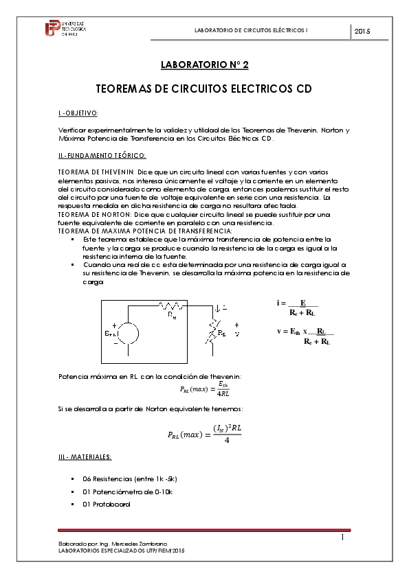 (PDF) LABORATORIO DE CIRCUITOS ELÉCTRICOS I