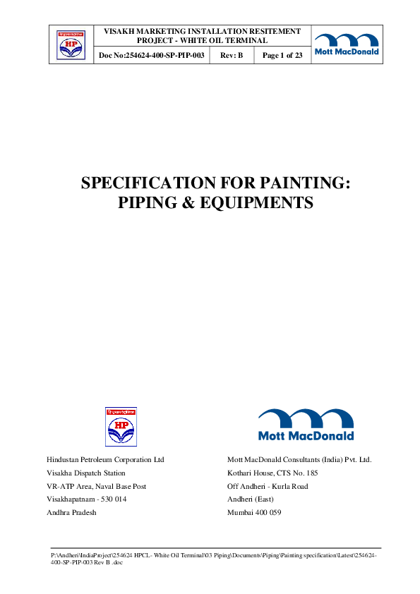 (PDF) VISAKH MARKETING INSTALLATION RESITEMENT PROJECT -WHITE OIL ...