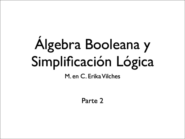 (PDF) Álgebra Booleana y Simplificación Lógica
