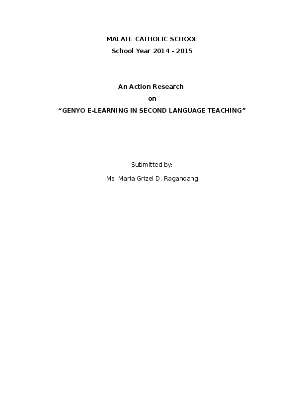 (DOC) THE IMPACT OF GENYO E-LEARNING TO GRADE 9 BOYS