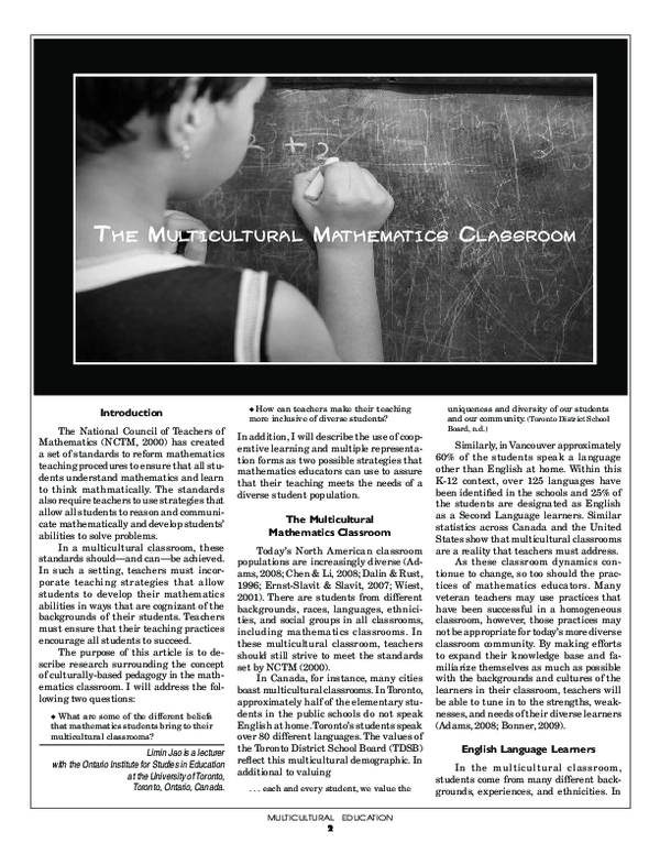 (PDF) The Multicultural Mathematics Classroom: Culturally Aware ...