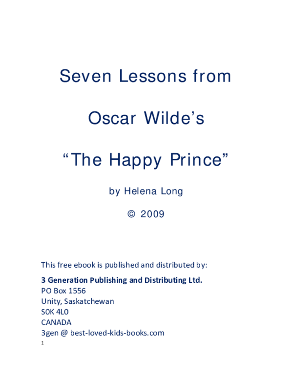 (PDF) Seven Lessons from Oscar Wilde's " The Happy Prince