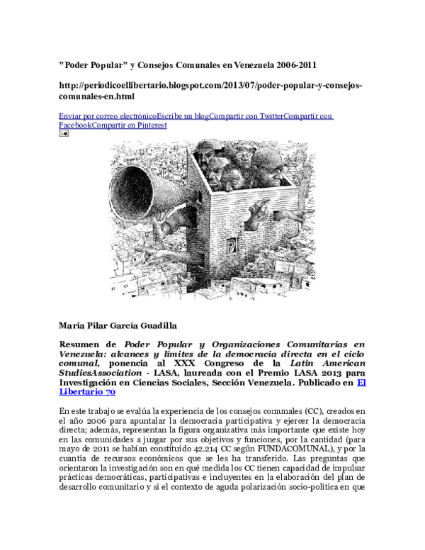 (DOC) "Poder Popular" y Consejos Comunales en Venezuela: 2006-20111