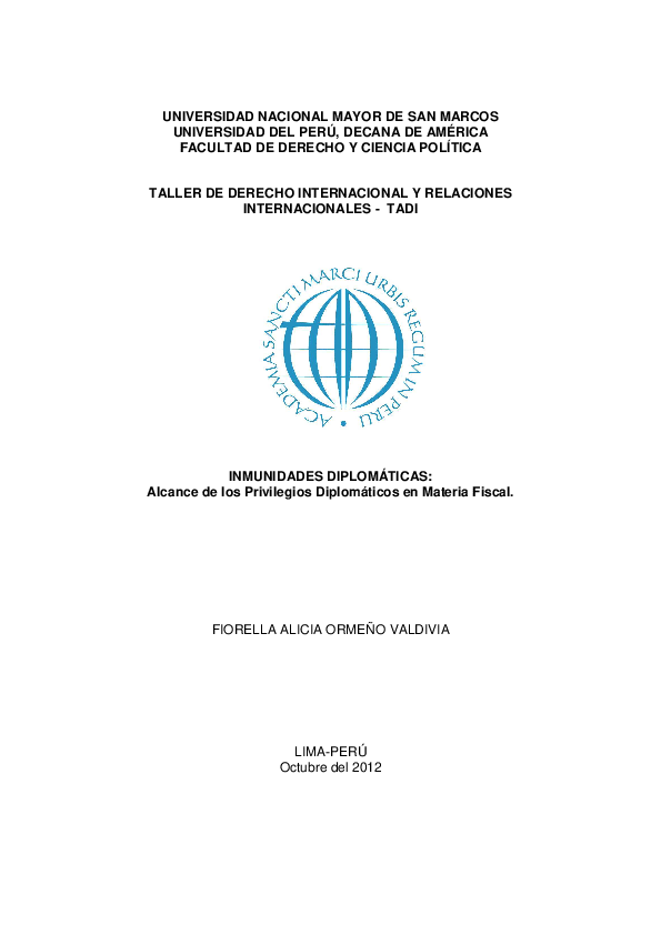 (PDF) Inmunidad diplomática