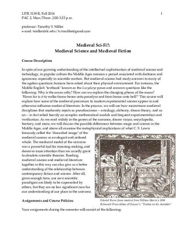 (PDF) Syllabus for "Medieval Sci-fi?: Medieval Science and Medieval ...