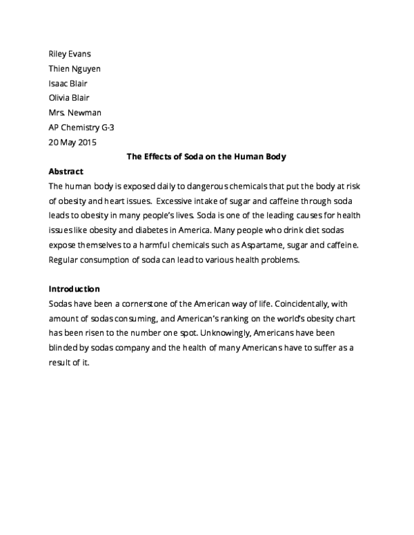 (PDF) The Effects of Soda on the Human Body
