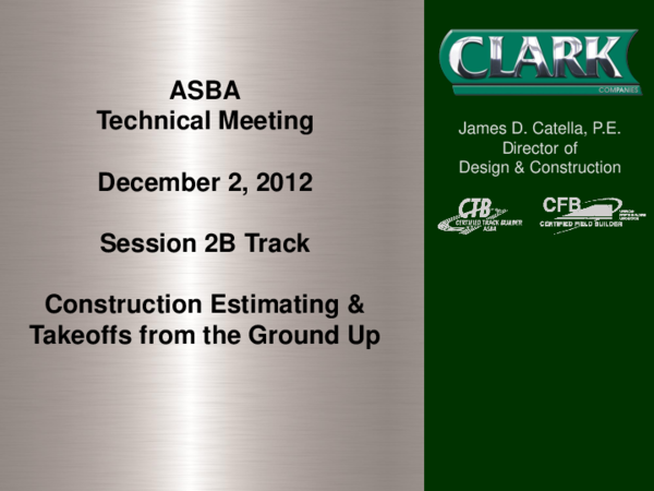 (PDF) ASBA Technical Meeting Session 2B Track Construction Estimating ...