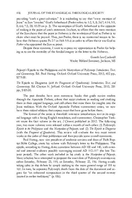 (PDF) The Epistle to Diognetus (with the Fragment of Quadratus ...