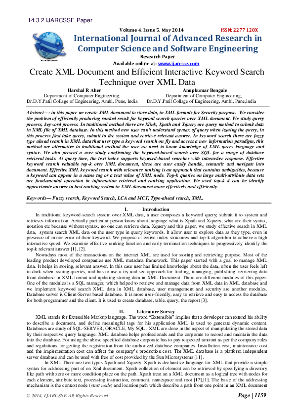Pdf Create Xml Document And Efficient Interactive Keyword Search Technique Over Xml Database