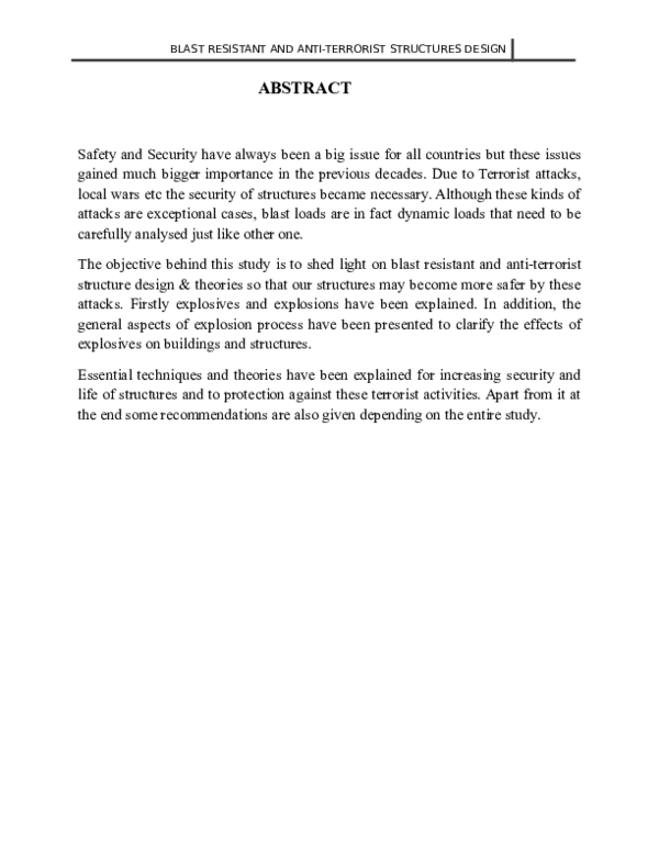 (DOC) Blast Resistant Design