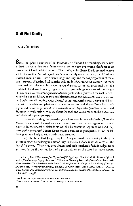 (PDF) "Still Not Guilty"--Review essay of Timothy Messer-Kruse, The ...