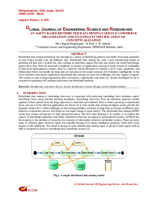 An Agent Based Distributed Data Mining Used In E Commerce Organization