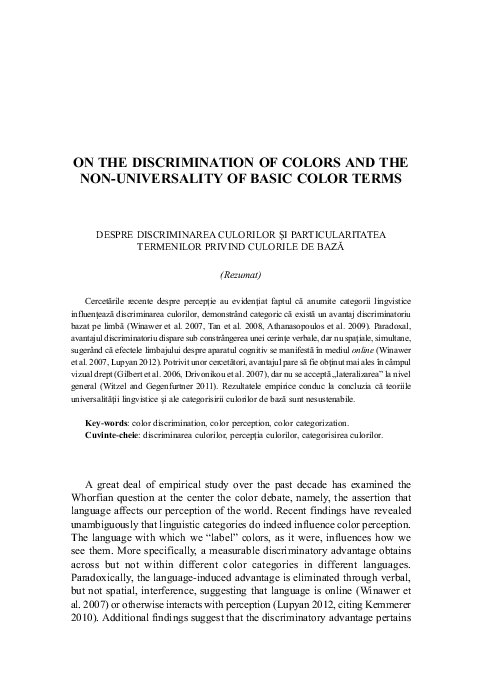 (PDF) On the discrimination of colors and the non-universality of basic ...