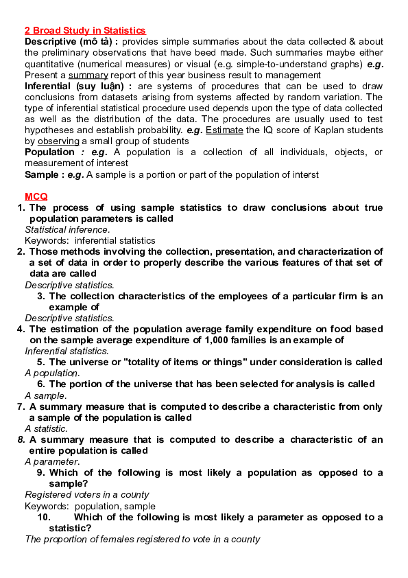 (DOC) 2 Broad Study in Statistics