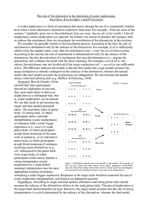 (PDF) The role of the alternative in the derivation of scalar ...