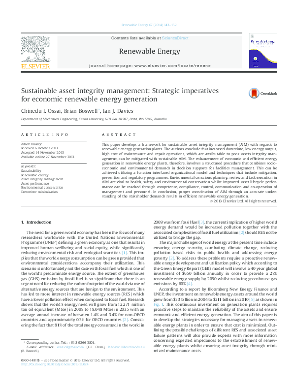 (PDF) Sustainable Assets Integrity Management: Strategic Imperatives ...