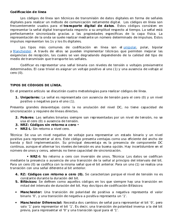 (DOC) Codificación de línea