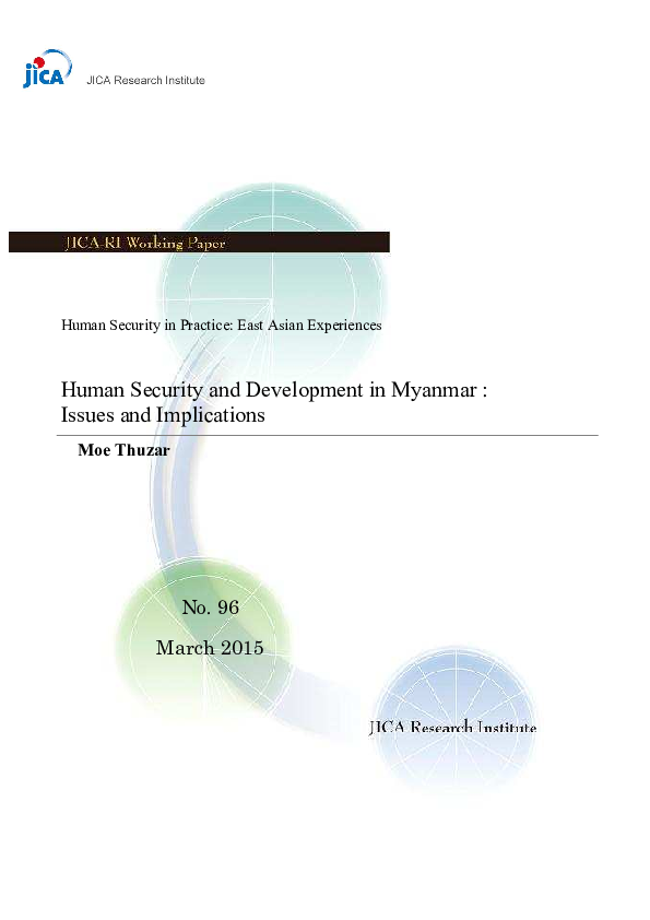 (PDF) Human Security and Development in Myanmar: Issues and Implications