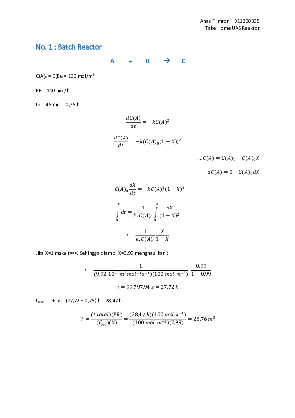 (PDF) reaktor kimia UAS