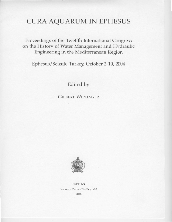 (PDF) The Unknown Water System at Roman Ostia