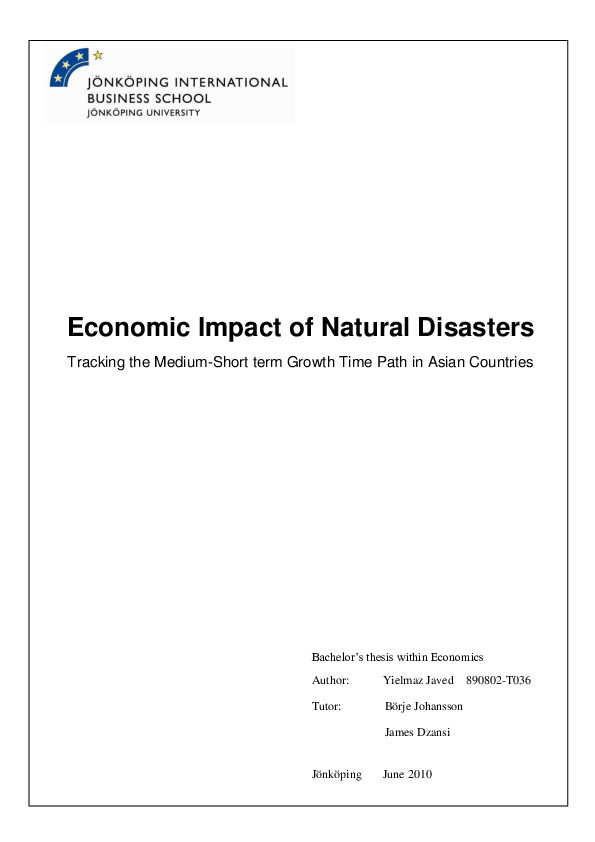 (PDF) Economic Impact of Natural Disasters: Tracking the Medium-Short ...