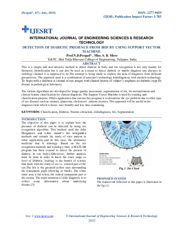 (PDF) DETECTION OF DIABETIC PRESENCE FROM IRIS BY USING S UPPORT VECTOR ...