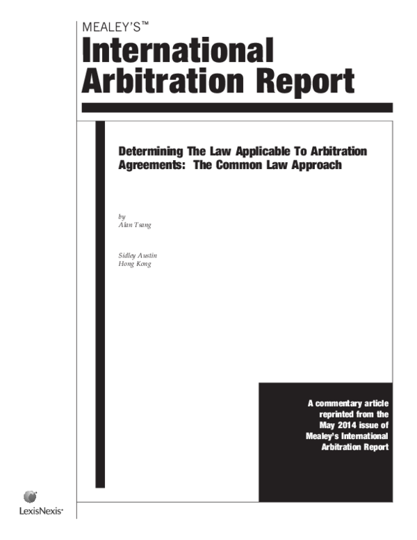 (PDF) Mealey's International Arbitration Report
