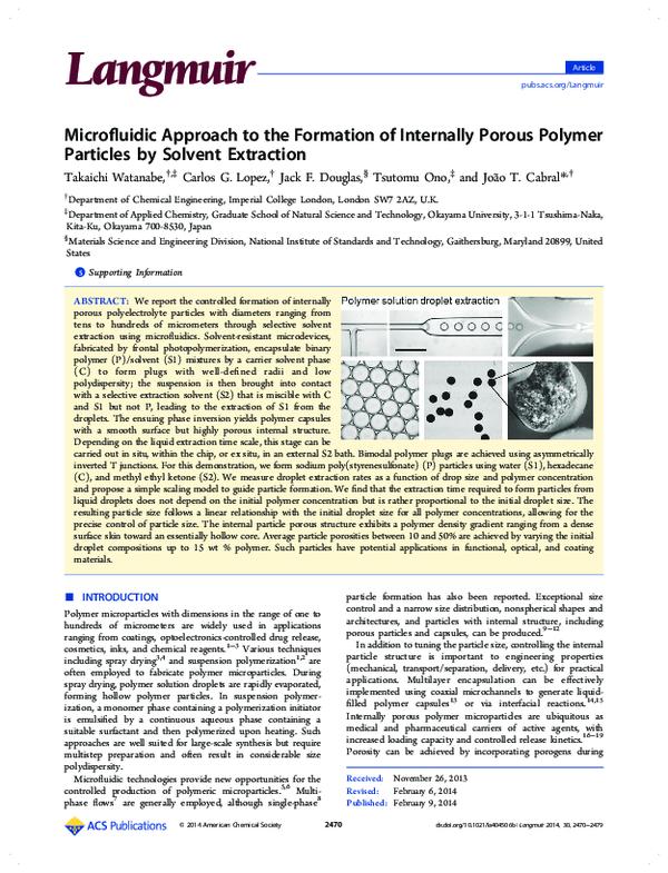 (PDF) Microfluidic Approach to the Formation of Internally Porous Polymer Particles by Solvent ...
