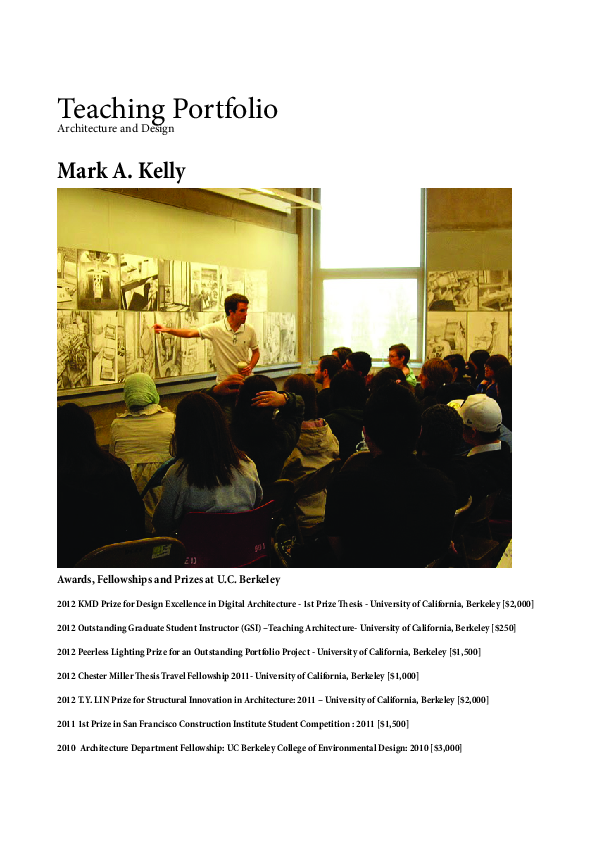 (PDF) Teaching Portfolio - Lecturer in Architecture