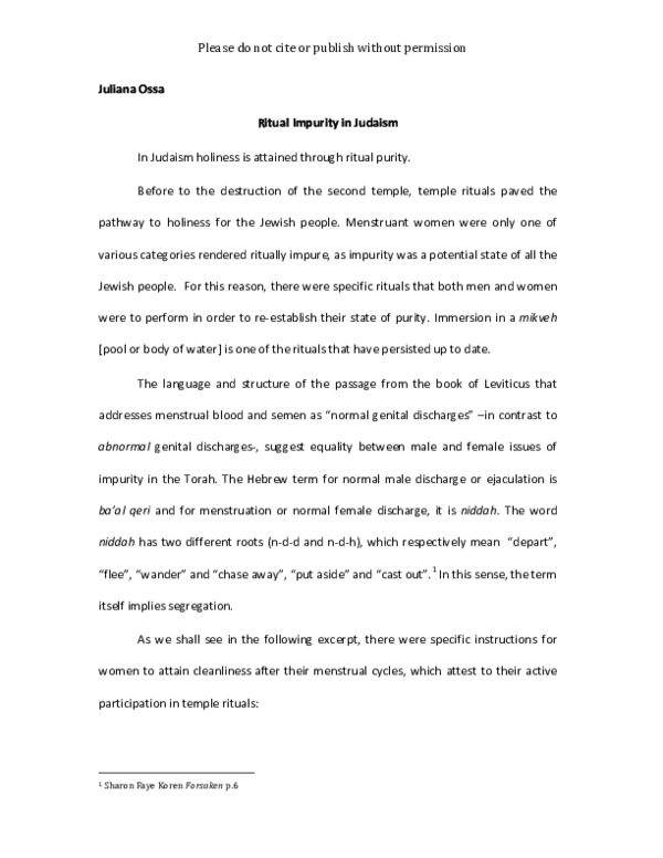 (PDF) Ritual Impurity in Judaism