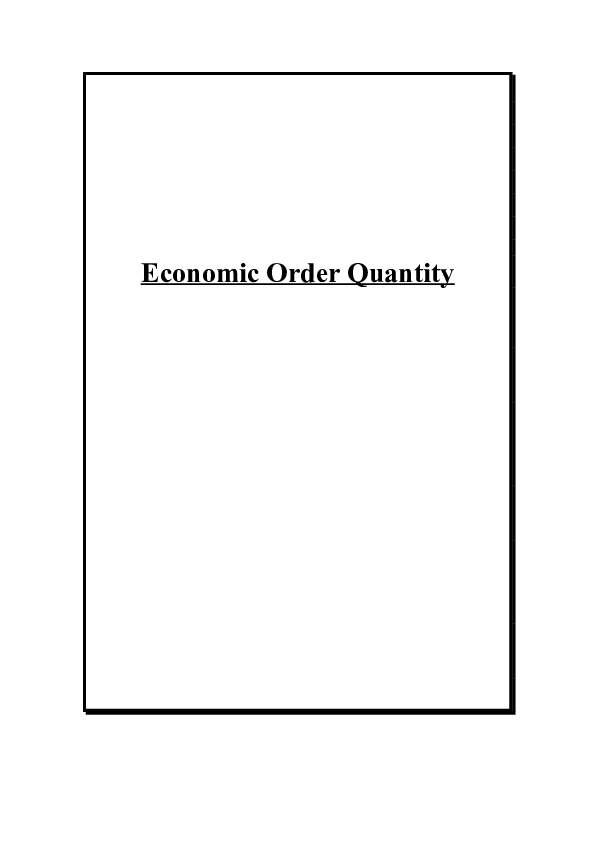 (DOC) Economic Order Quantity Economic order quantity