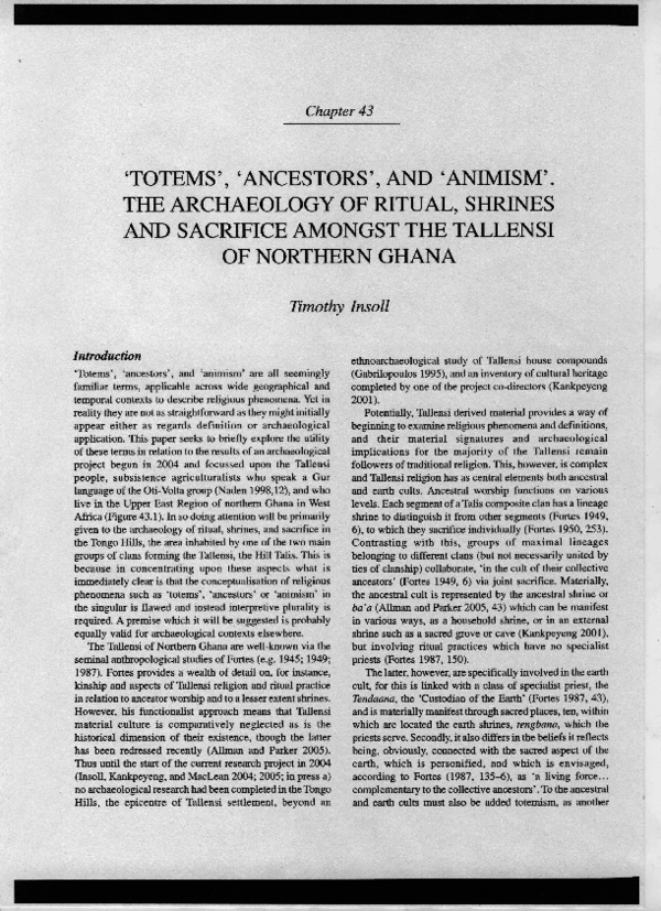 (PDF) 2007. 'Totems', 'Ancestors', and 'Animism'. The Archaeology of ...