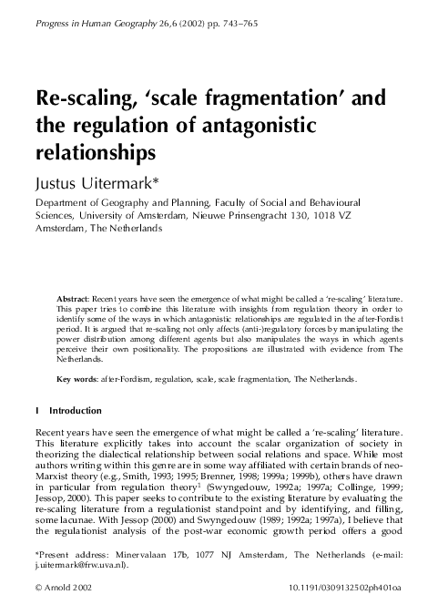 (PDF) Uitermark, Justus (2002) Re-scaling, ‘scale fragmentation’ and ...
