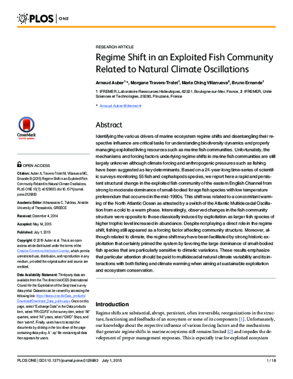 Regime Shift in an Exploited Fish Community Related to Natural Climate ...