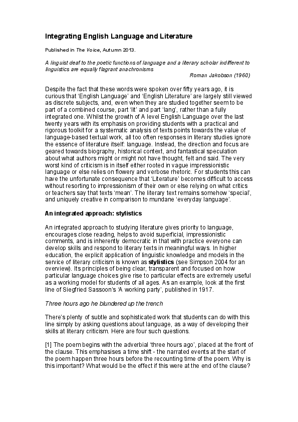 (PDF) Integrating Language and Literature | Marcello Giovanelli ...