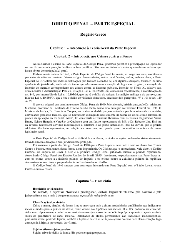 (PDF) DIREITO PENAL – PARTE ESPECIAL Rogerio greco