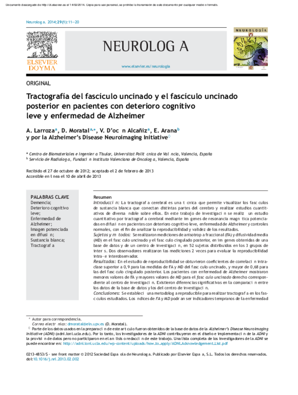 Tractography of the uncinate fasciculus and the posterior cingulate ...