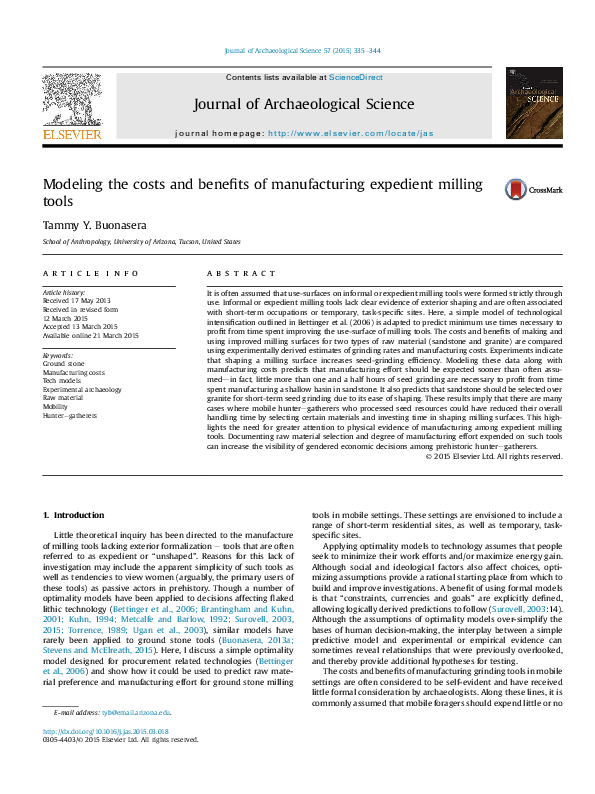 (PDF) Modeling the Costs and Benefits of Manufacturing Expedient ...