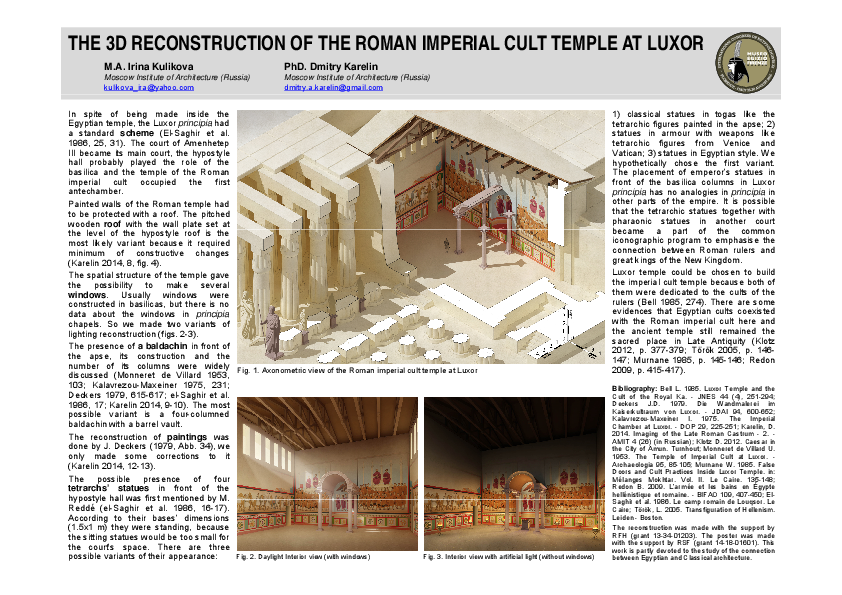(PDF) The 3D reconstruction of the Roman imperial cult temple at Luxor