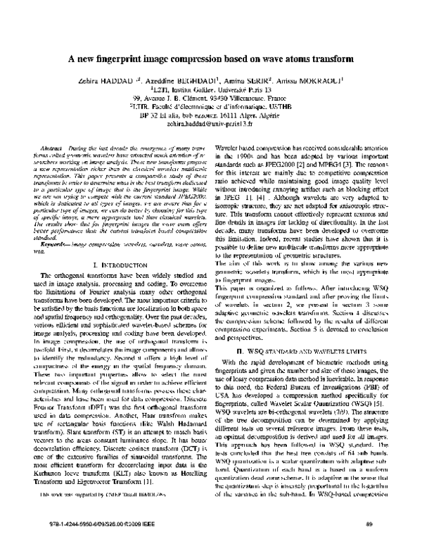 Pdf A New Fingerprint Image Compression Based On Wave Atoms Transform