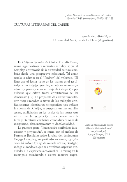 (PDF) Culturas Literarias del Caribe