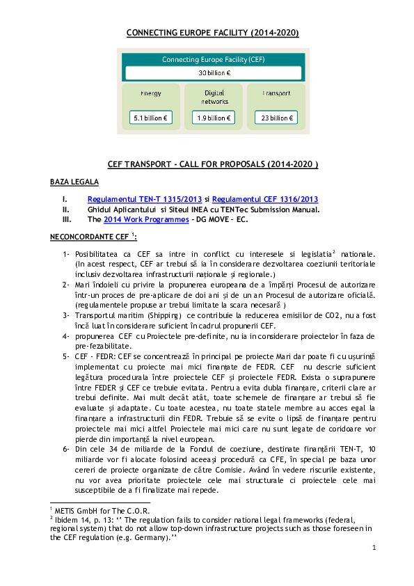 (PDF) An Introduction to CONNECTING EUROPE FACILITY - (CEF) (2014-2020 ... (PDF) An Introduction to CONNECTING EUROPE FACILITY - (CEF) (2014-2020 ...
