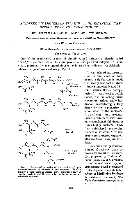 (PDF) Hindered Cis Isomers of Vitamin A and Retinene: The Structure of ...
