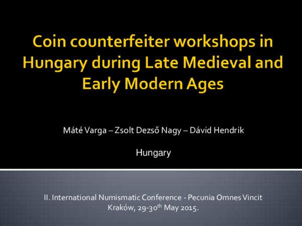 (PDF) Varga Máté - Nagy Zsolt - Coin counterfeiter workshops in Hungary ...