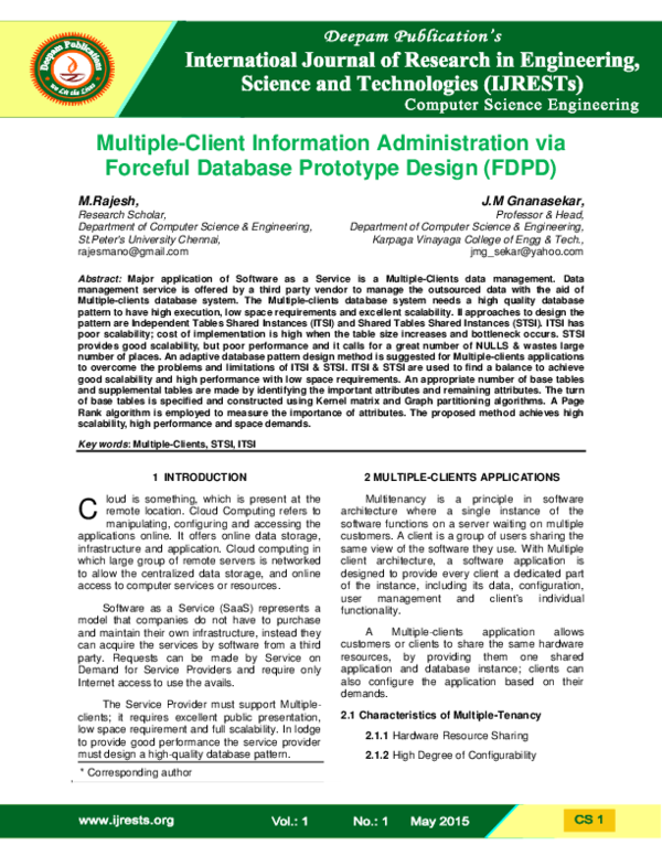 (PDF) Multiple-Client Information Administration via Forceful Database ...