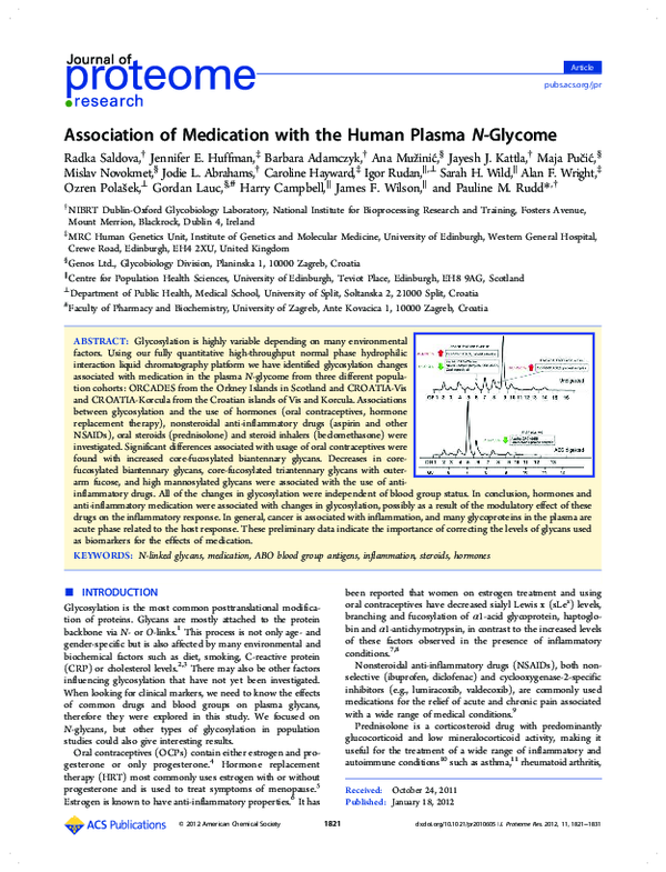 (PDF) Association of Medication with the Human Plasma N -Glycome